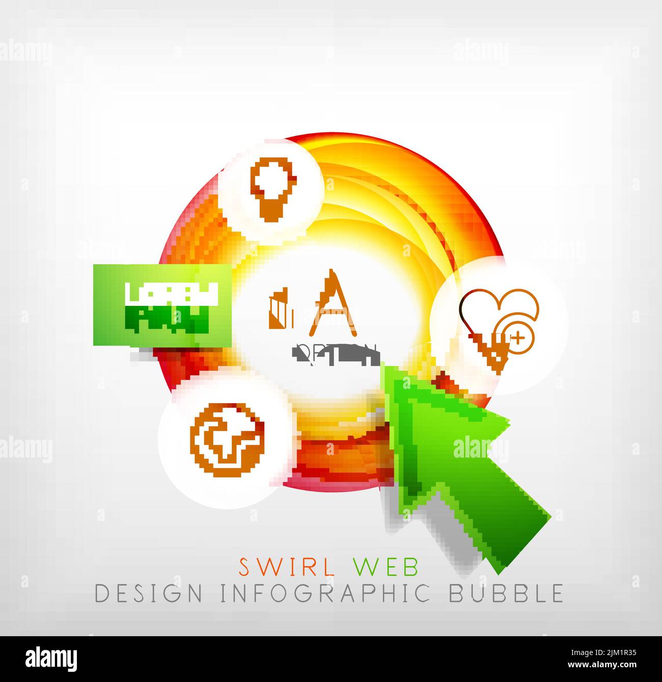 Swirl web design infographic bubble - flat concept. Can be used as web ...