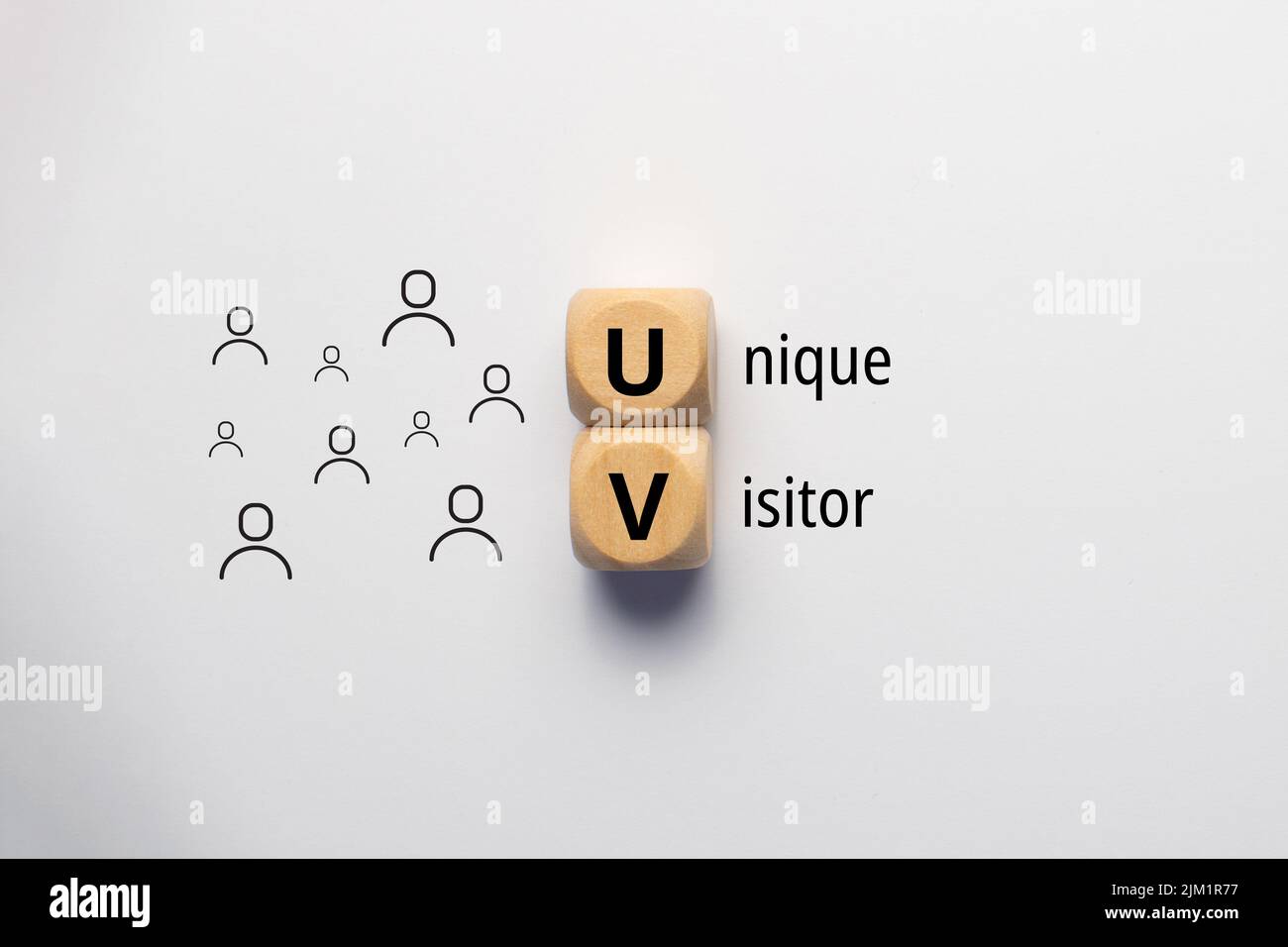 Concept business marketing acronym UV or Unique Visitor Stock Photo - Alamy