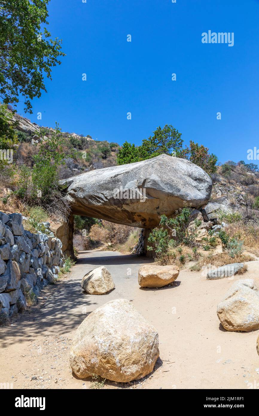 tunnel rock at sequoia tree national park entrance three rivers, USA ...