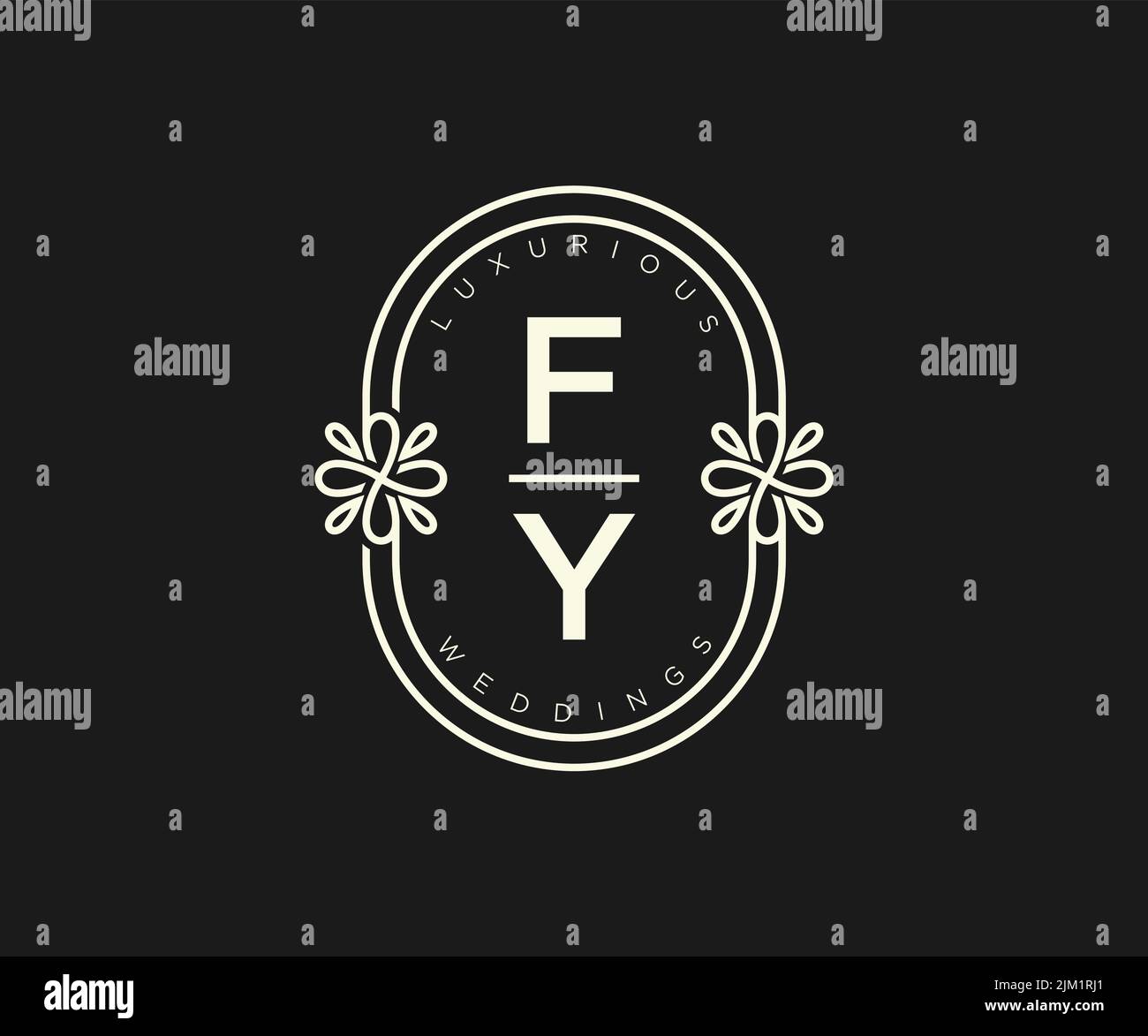 FY Initials letter Wedding monogram logos template, hand drawn modern ...