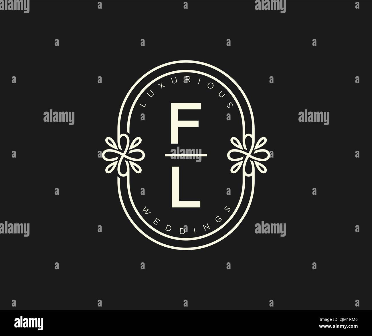 FL Initials letter Wedding monogram logos template, hand drawn modern ...