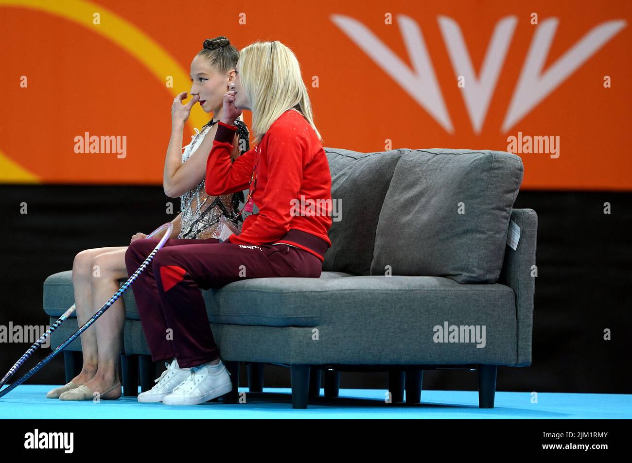 England's Marfa Ekimova following her performance in the Rhythmic ...