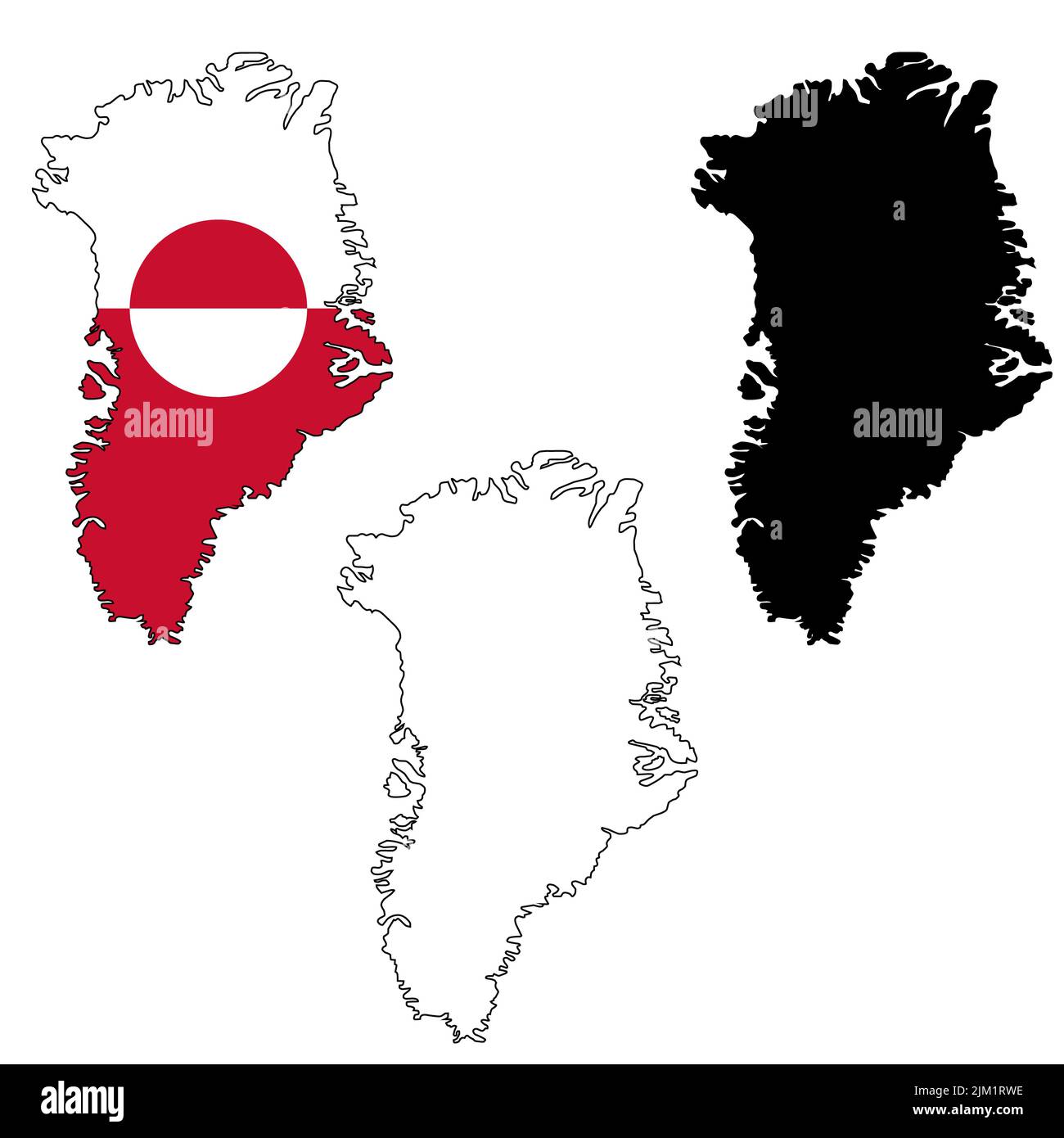 map of Greenland with flag. outline map Greenland. Greenland vector map ...
