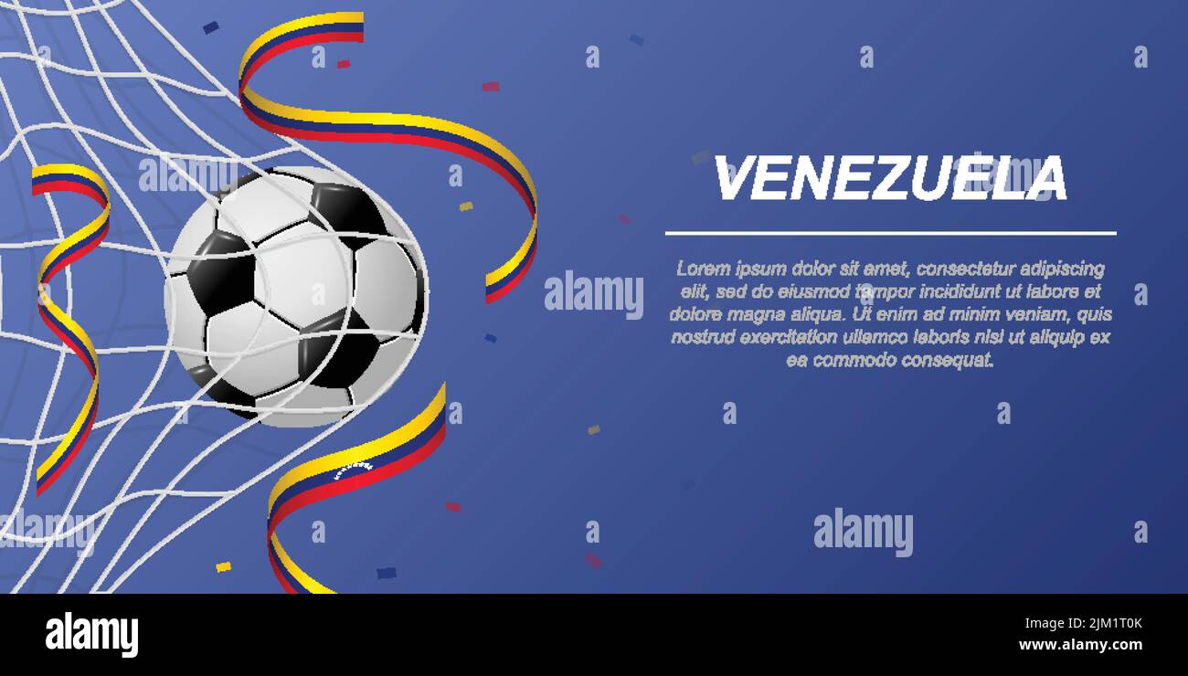 Soccer background with flying ribbons in colors of the flag of ...