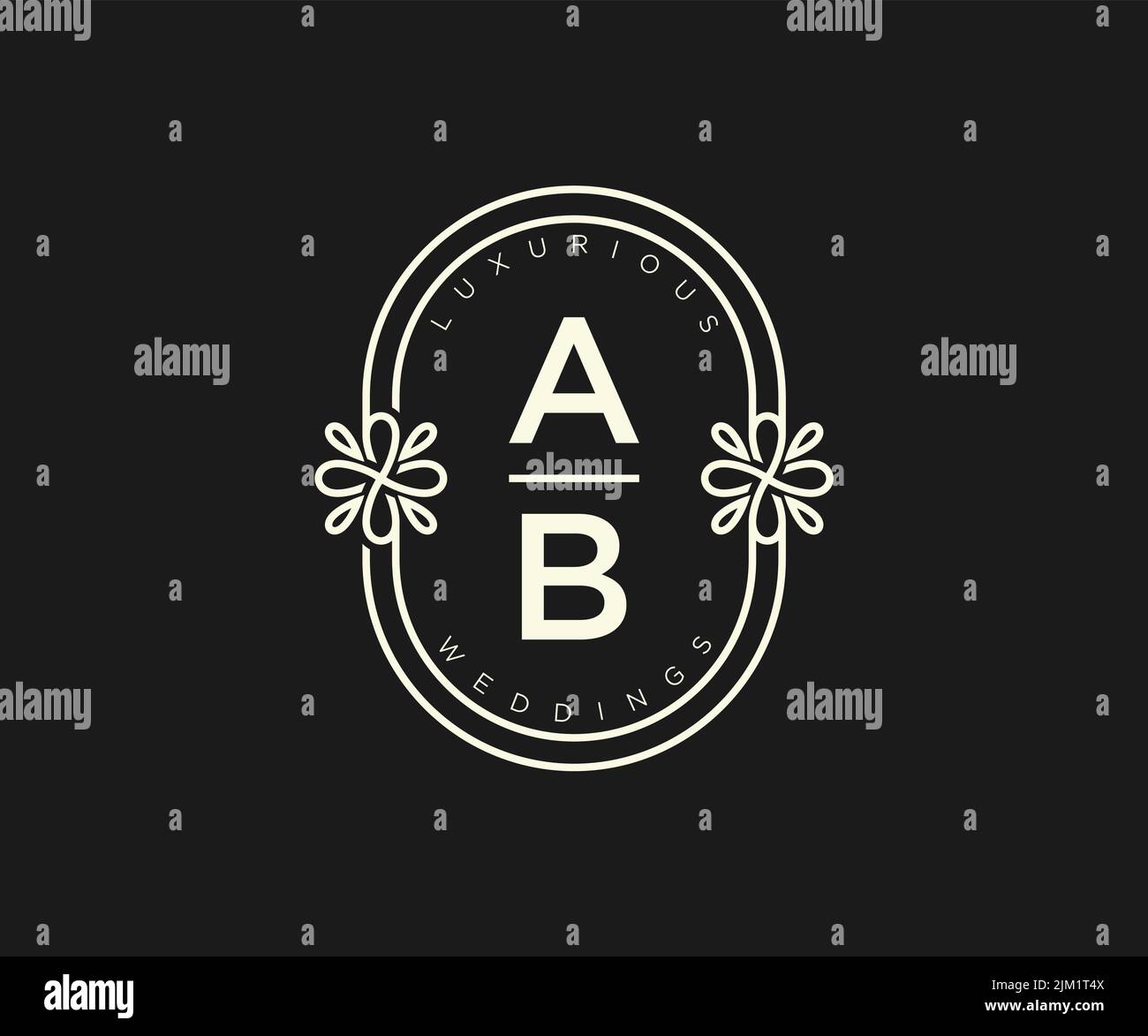 AB Initials letter Wedding monogram logos template, hand drawn modern ...