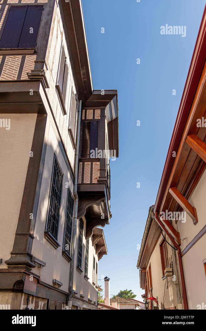 Restored old houses inside the walls of Ankara Castle, the old city ...