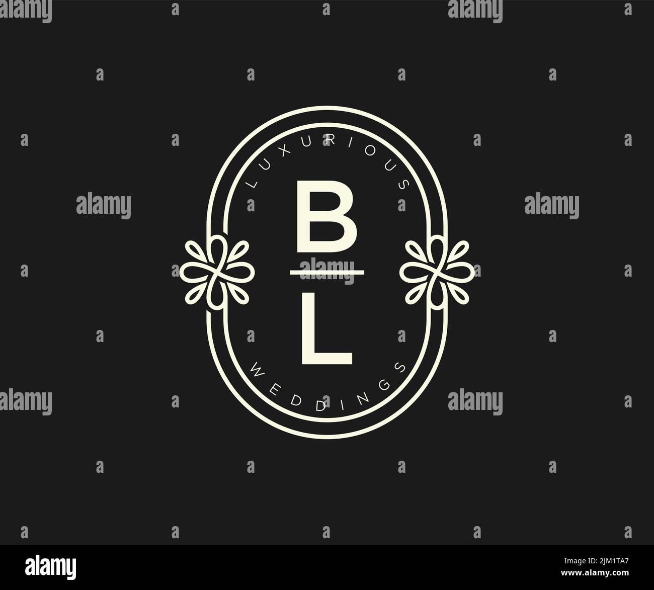 BL Initials letter Wedding monogram logos template, hand drawn modern ...