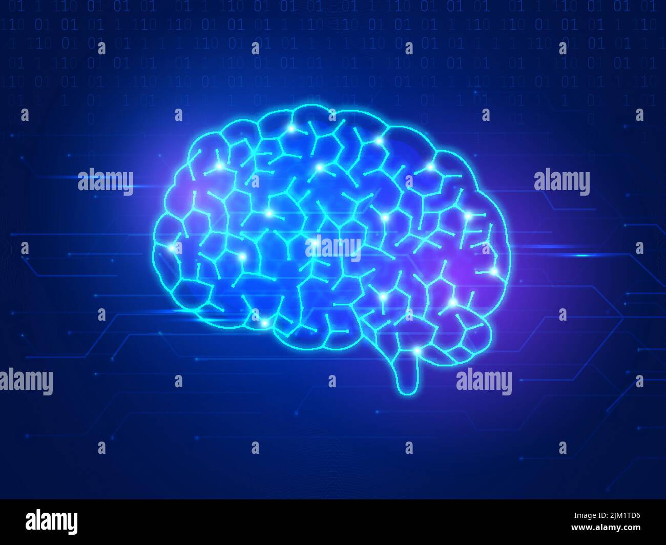 Biotechnology concept with Human Brain. Virtual Healthcare Background ...
