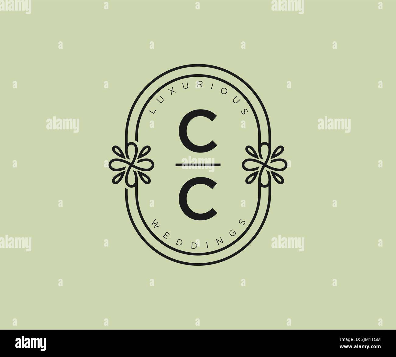 CC Initials letter Wedding monogram logos template, hand drawn modern ...