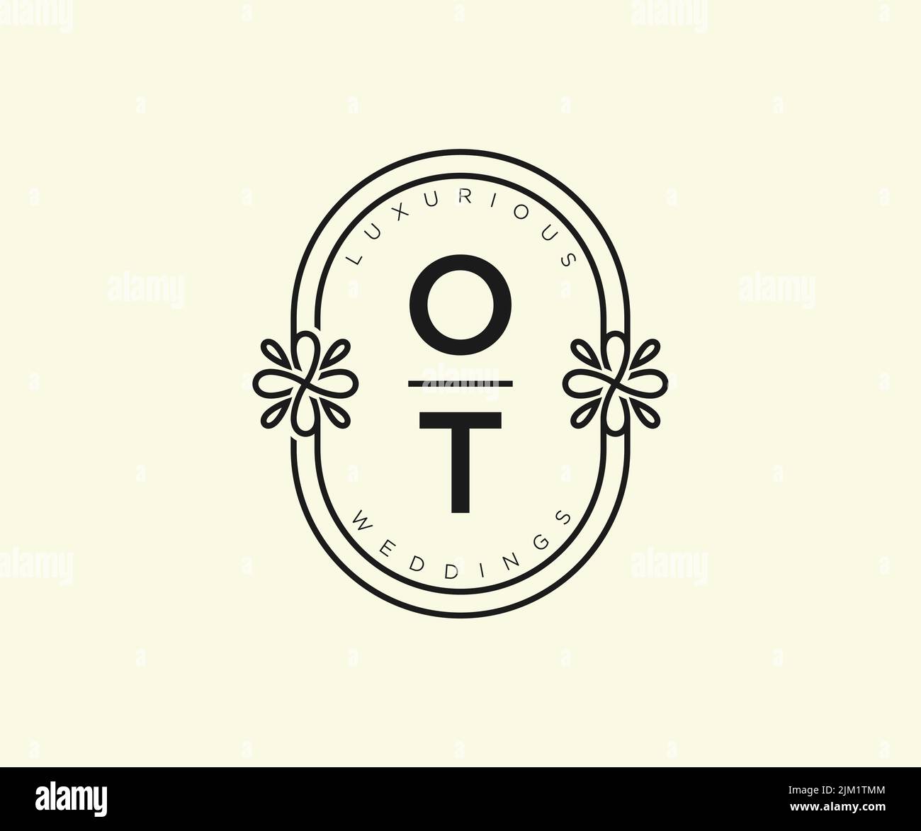 OT Initials letter Wedding monogram logos template, hand drawn modern ...
