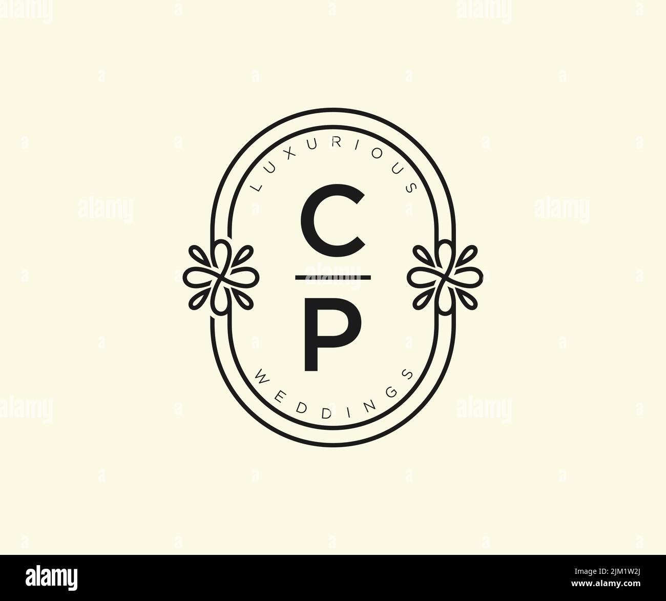 CP Initials letter Wedding monogram logos template, hand drawn modern ...
