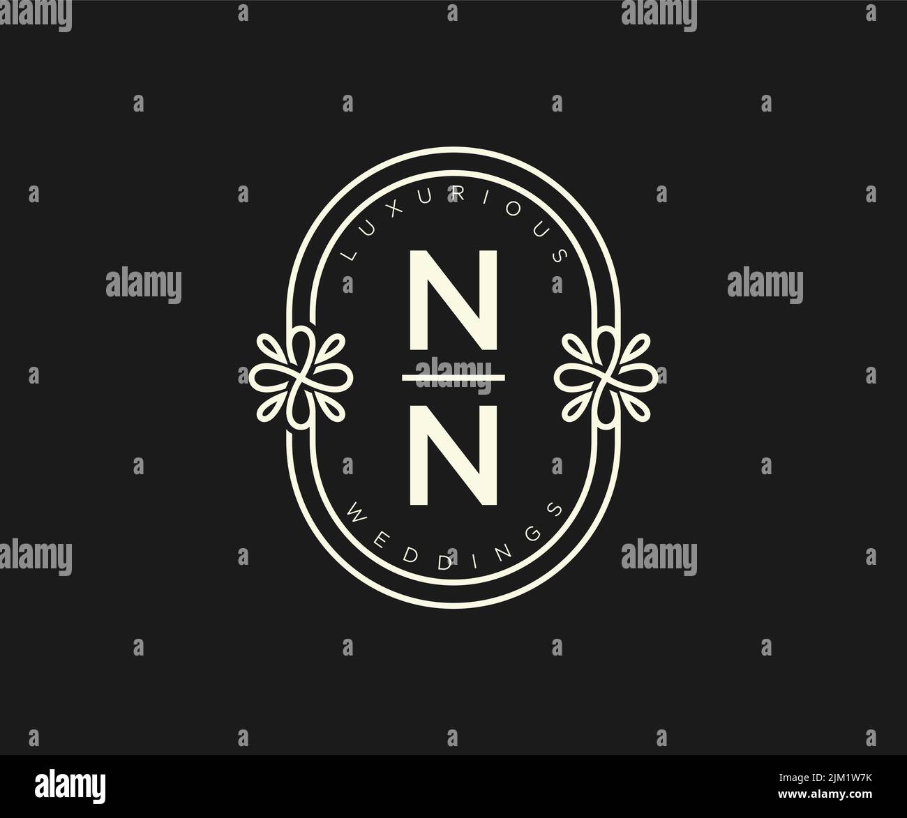 NN Initials letter Wedding monogram logos template, hand drawn modern ...