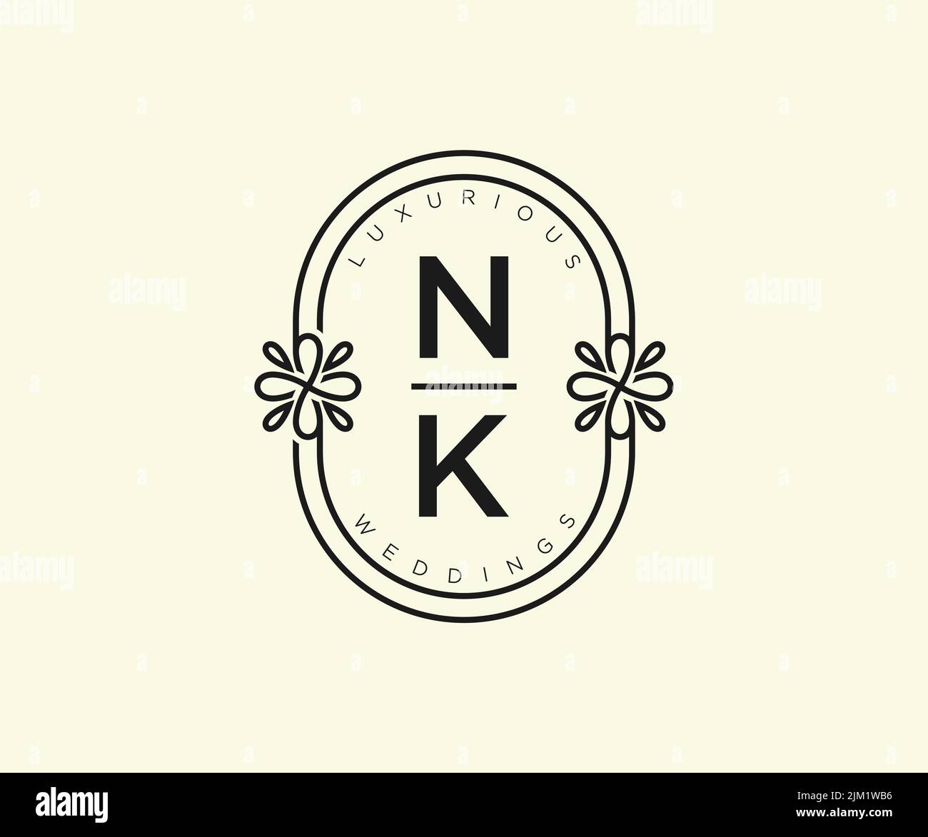 NK Initials letter Wedding monogram logos template, hand drawn modern ...
