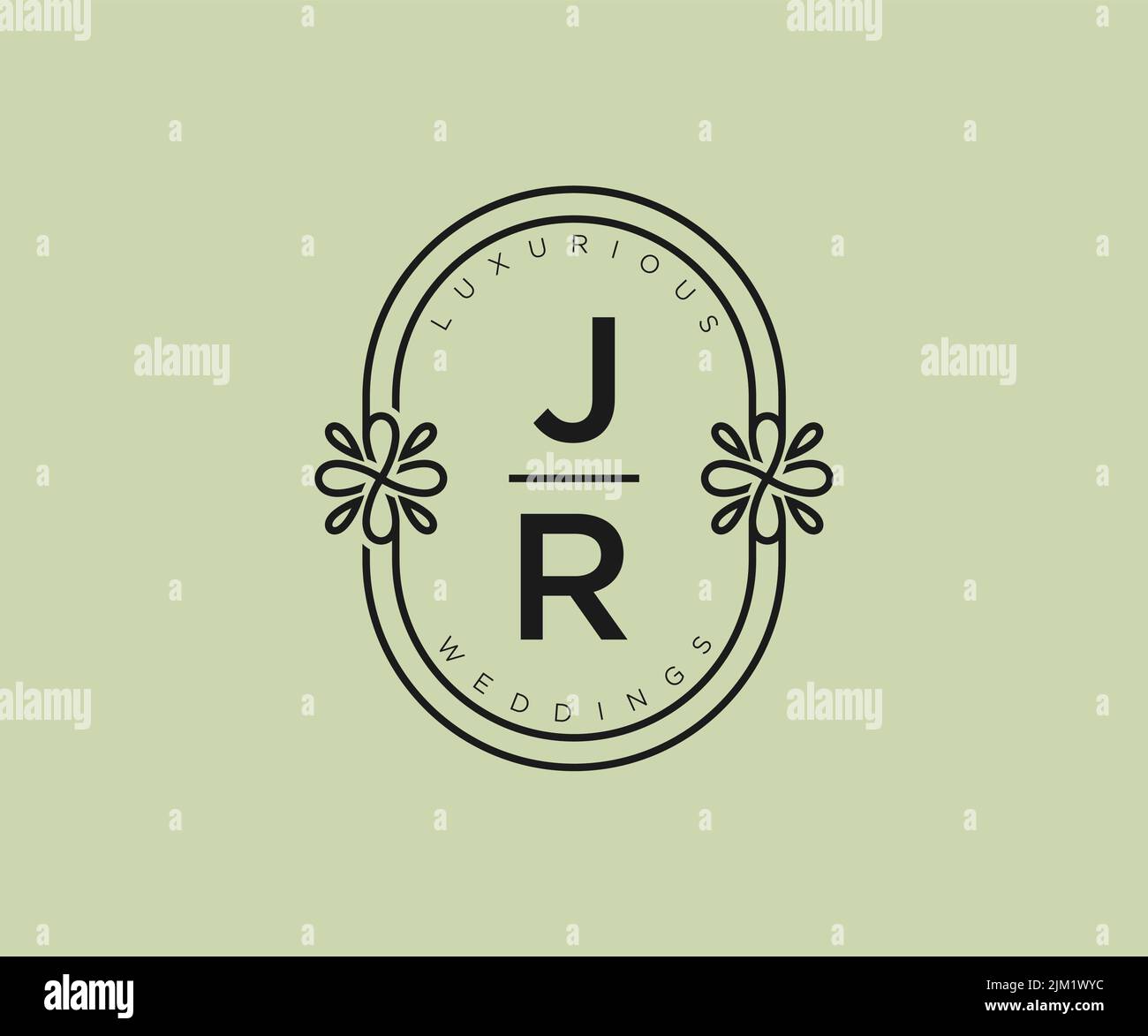 JR Initials letter Wedding monogram logos template, hand drawn modern ...