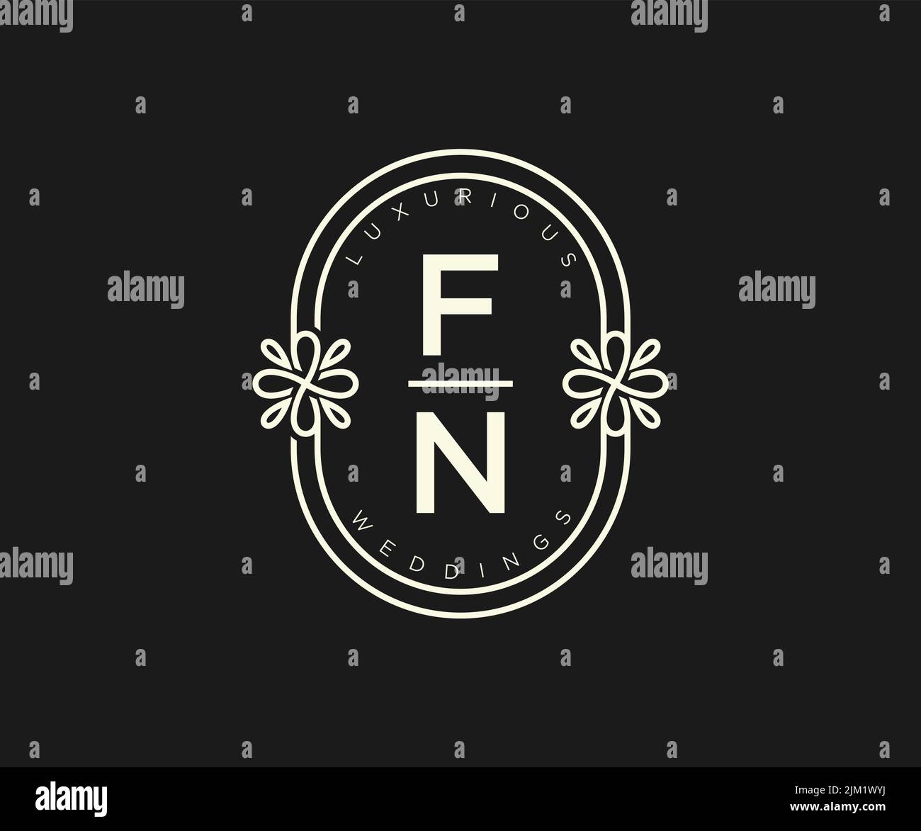 FN Initials letter Wedding monogram logos template, hand drawn modern ...