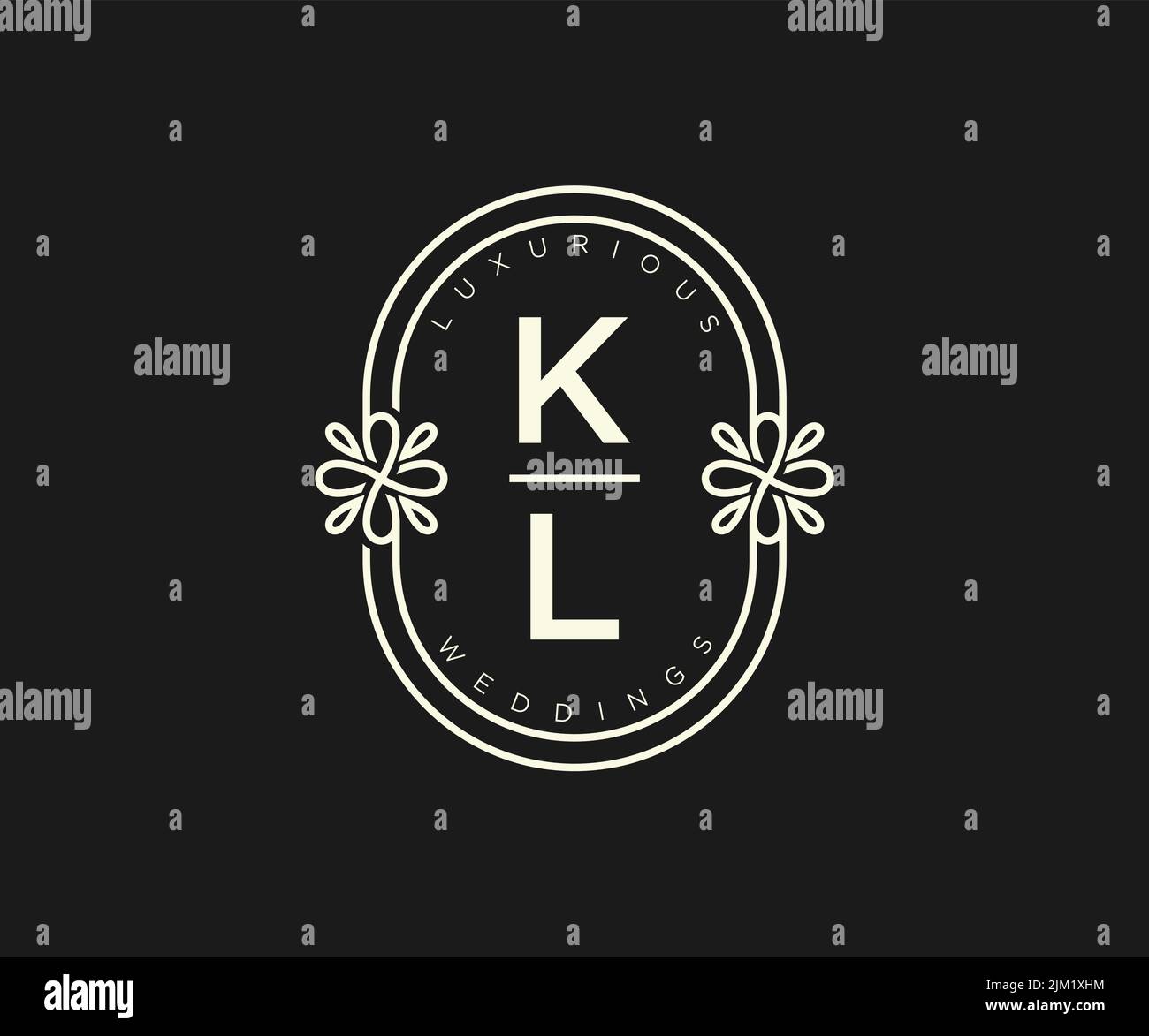KL Initials letter Wedding monogram logos template, hand drawn modern ...