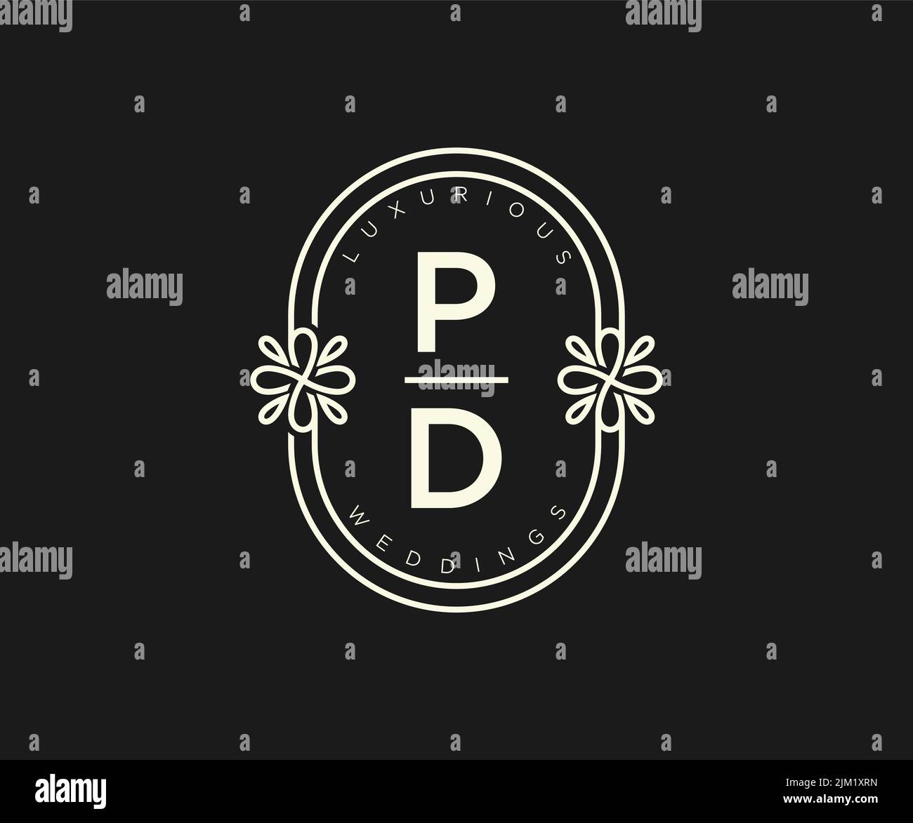PD Initials letter Wedding monogram logos template, hand drawn modern ...