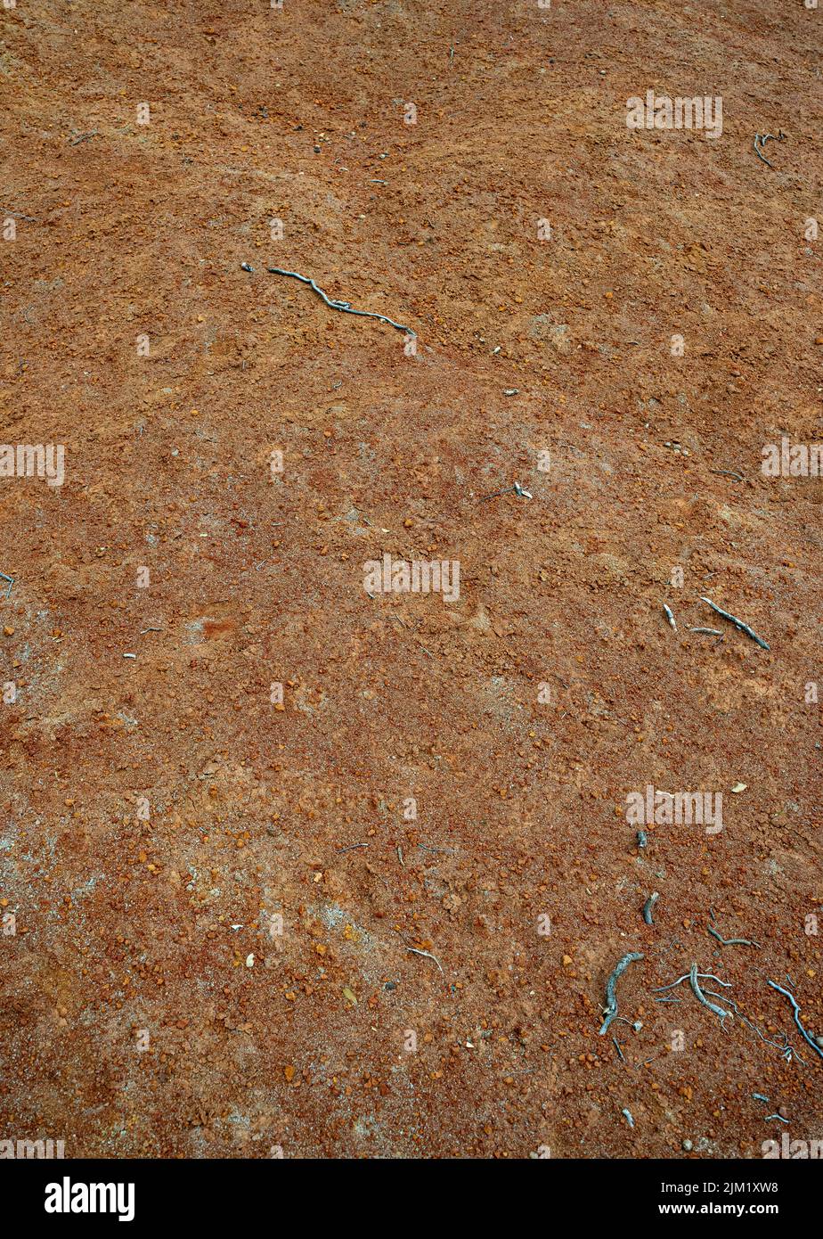 Soil detail from Kokkinopilos (red clay), Preveza Greece, a unique ...