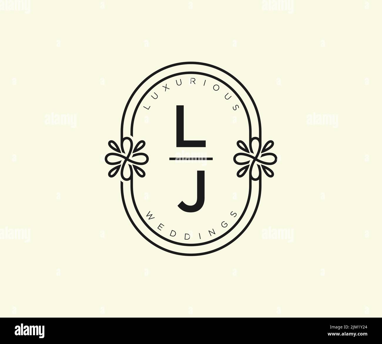 LJ Initials letter Wedding monogram logos template, hand drawn modern minimalistic and floral ...