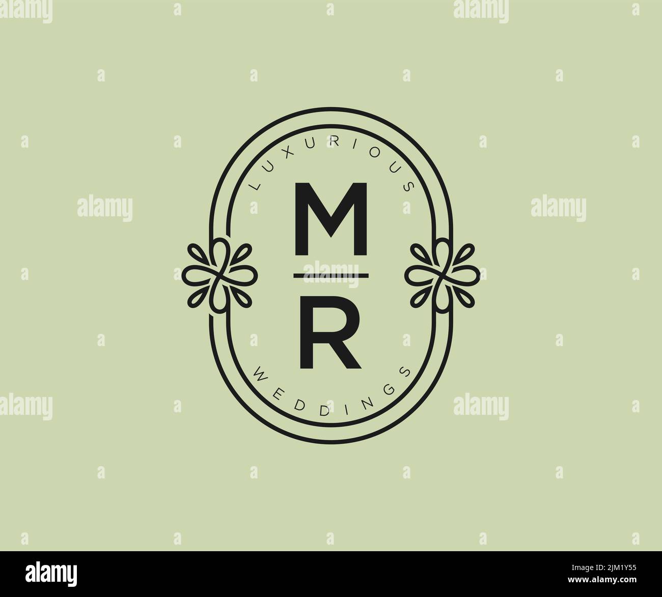 MR Initials letter Wedding monogram logos template, hand drawn modern ...