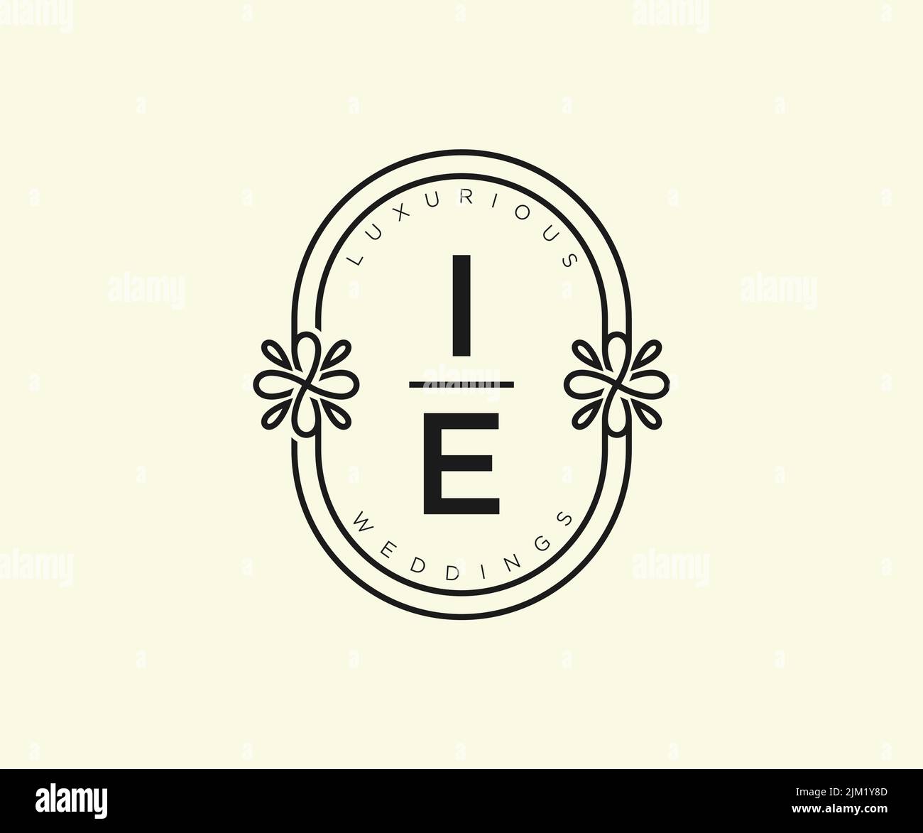 IE Initials letter Wedding monogram logos template, hand drawn modern ...