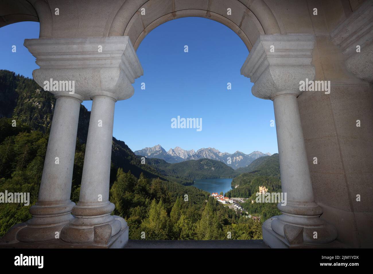 Schwangau, Germany. 04th Aug, 2022. View of the Alpsee lake and ...