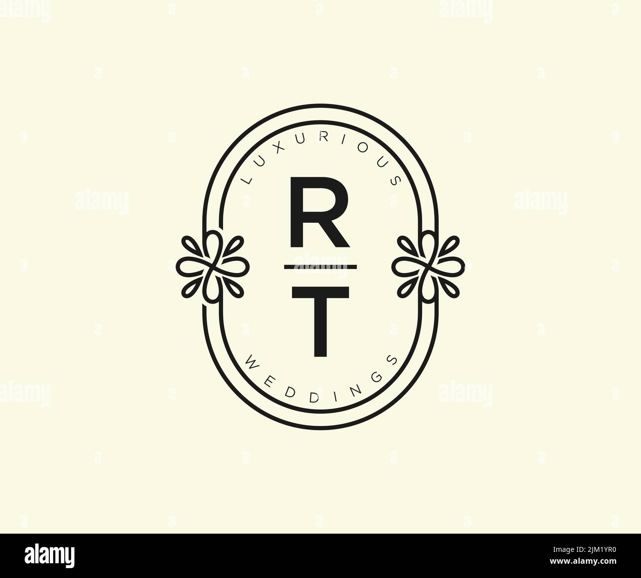 RT Initials letter Wedding monogram logos template, hand drawn modern ...