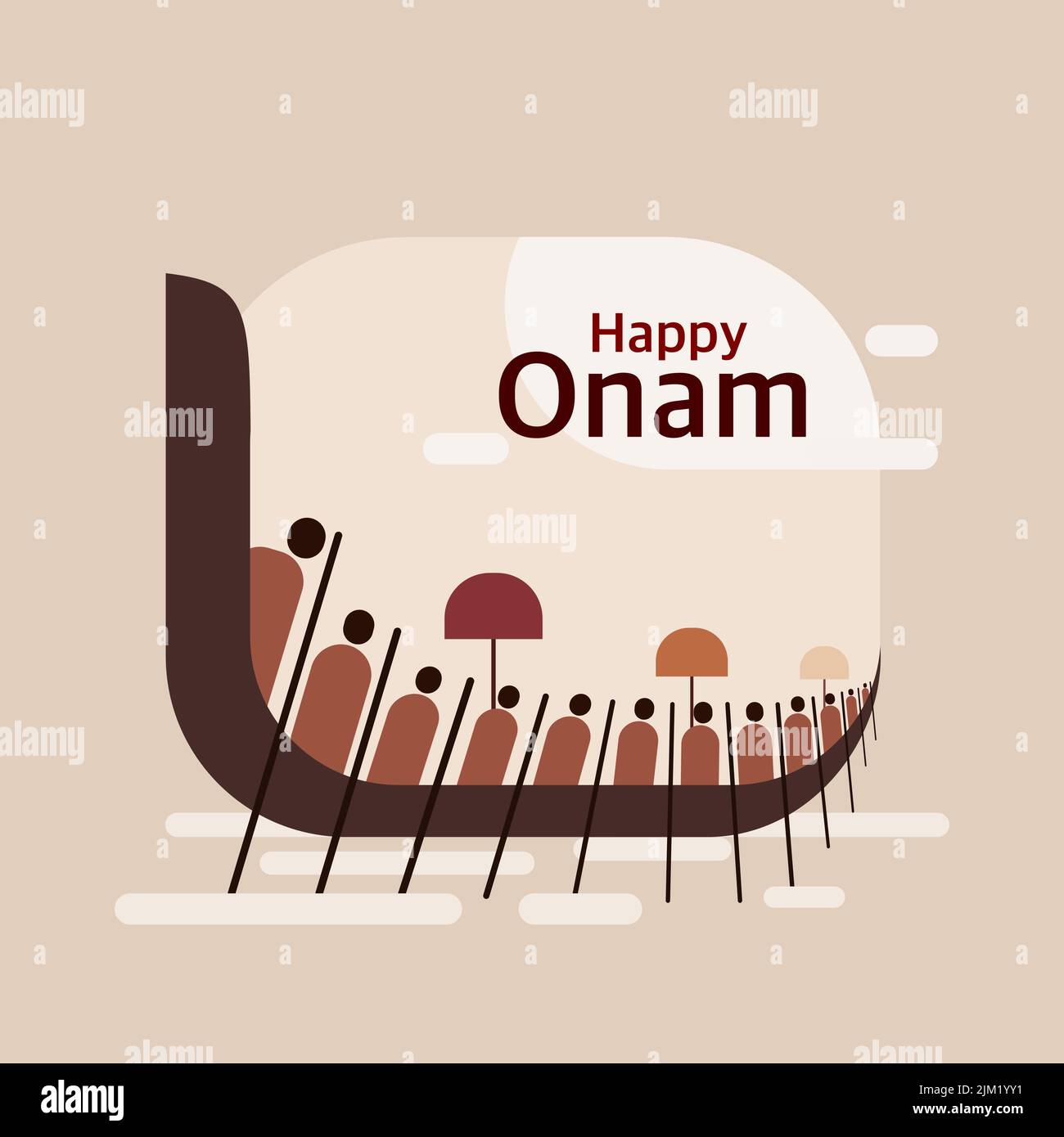 Illustration of boat race during the 'Onam' festival.Onam is the ...