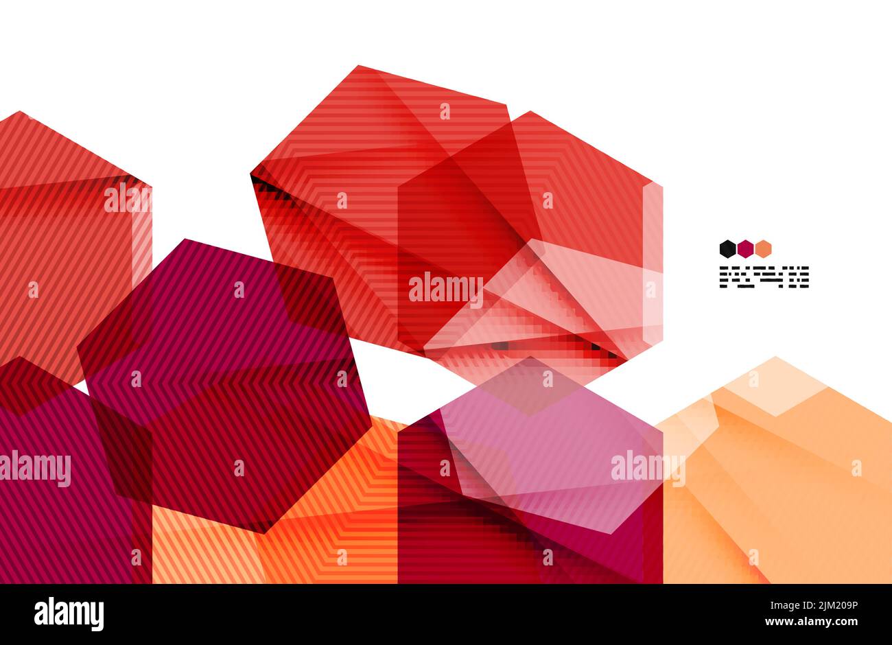 Bright red textured geometric shapes isolated on white - modern design ...