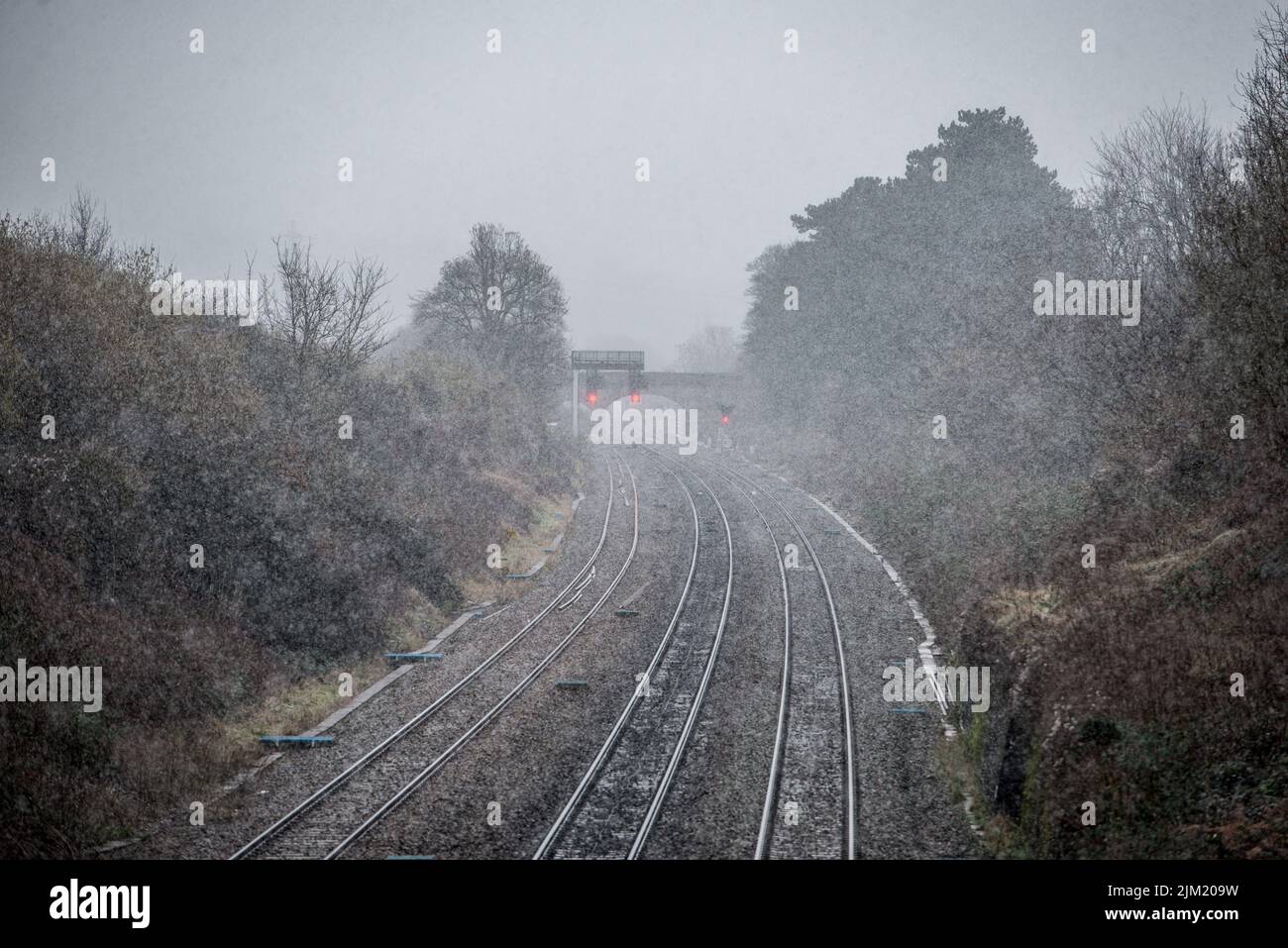 Train track storm hi-res stock photography and images - Alamy