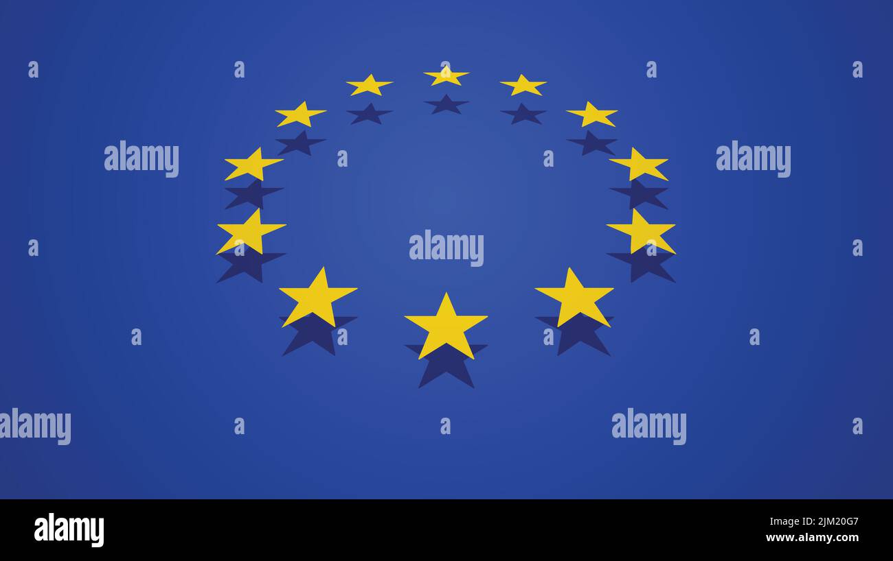 European Union flag with relief. Celebration of Europe and unity of ...