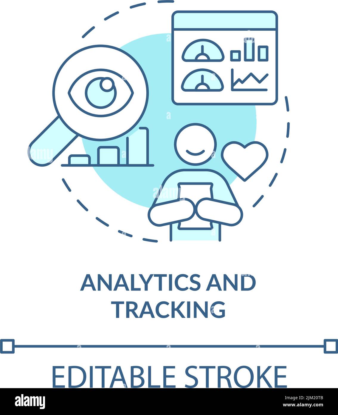 Analytics and tracking turquoise concept icon Stock Vector Image & Art ...