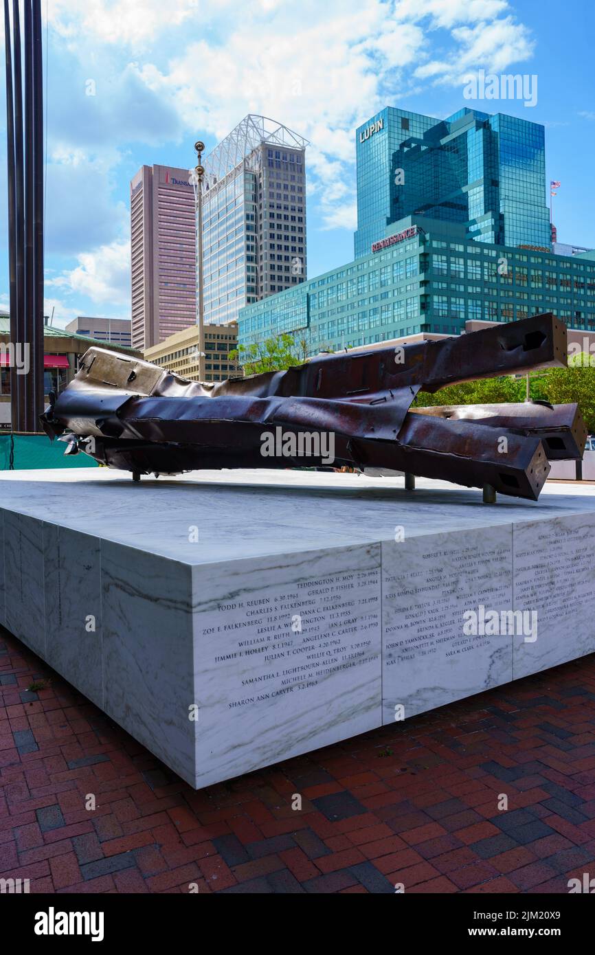 Baltimore, MD, USA – August 2, 2022: Baltimore 911 Memorial at Inner ...