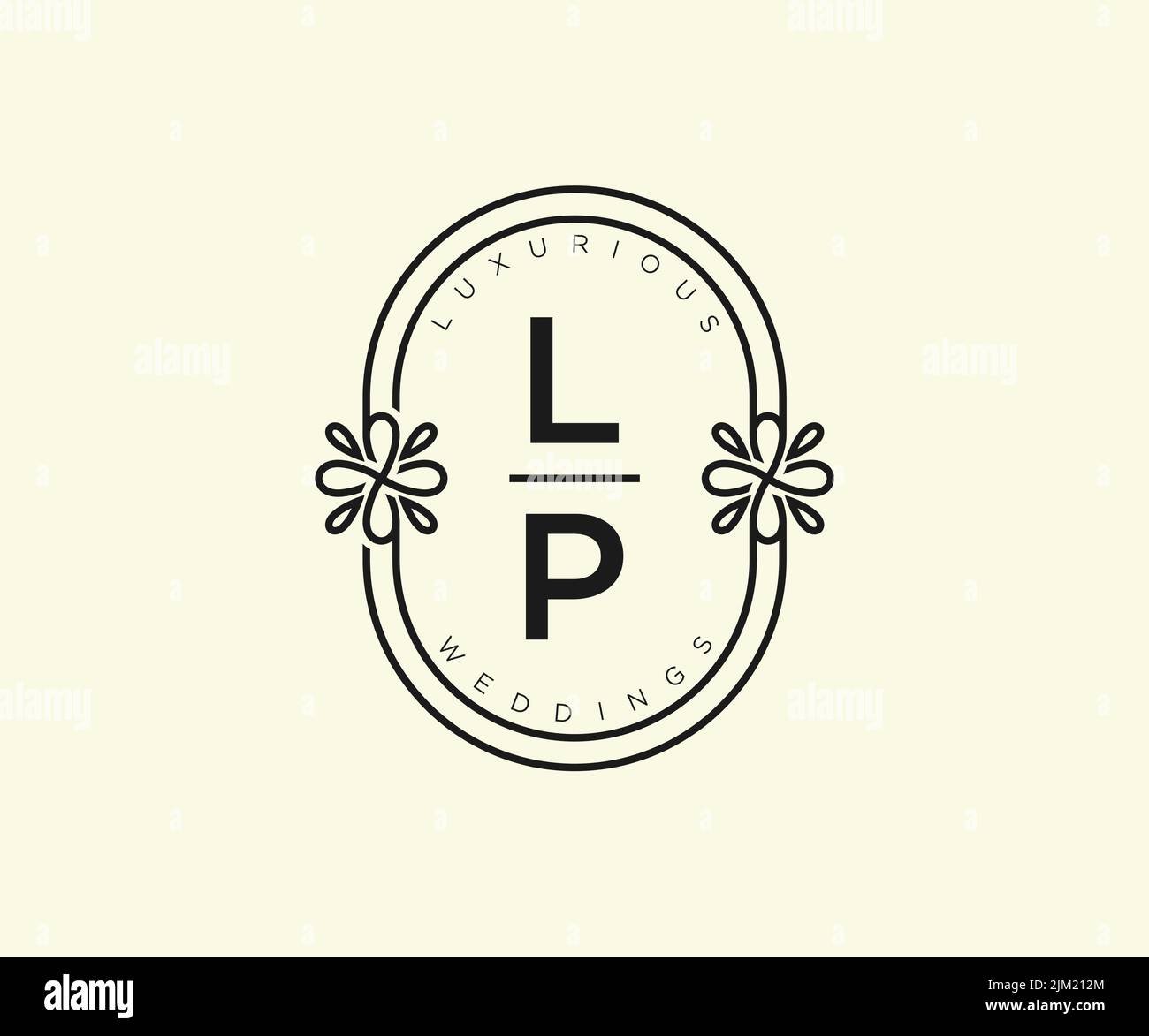 LP Initials letter Wedding monogram logos template, hand drawn modern ...