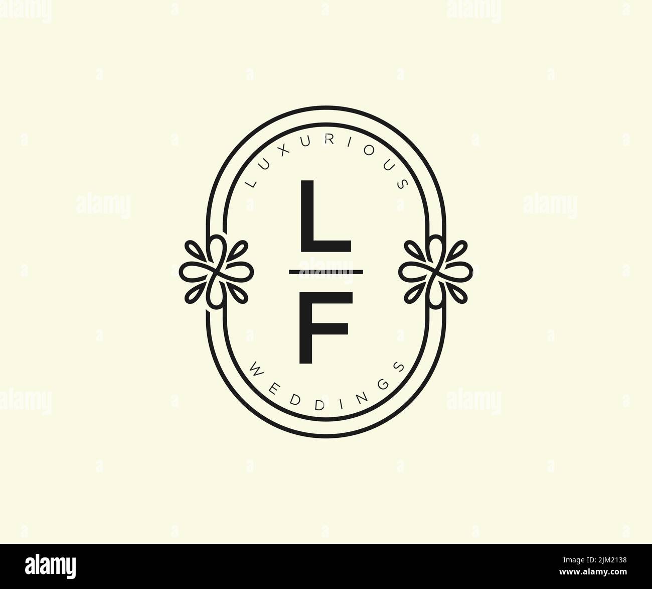 LF Initials letter Wedding monogram logos template, hand drawn modern ...