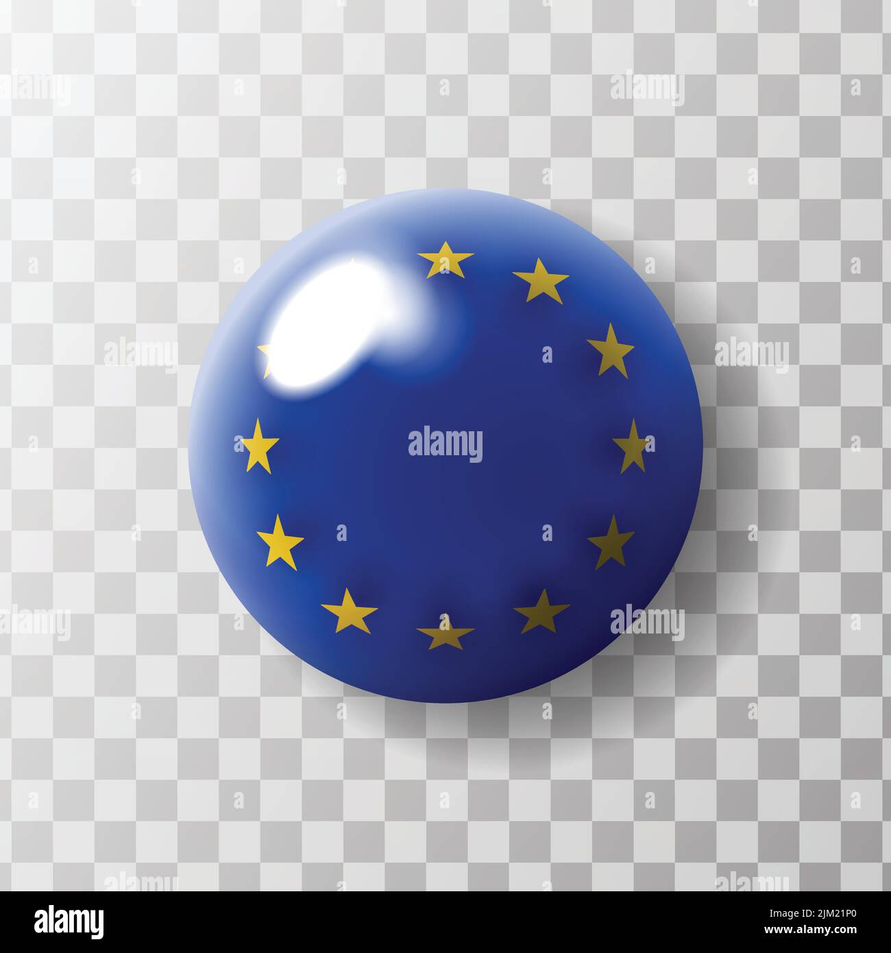 European Union flag in sphere with shadow isolated Stock Vector Image ...