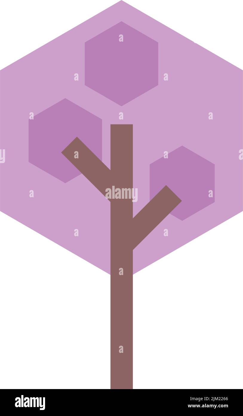 Tree icon vector hexagon geometric symbol for nature, ecology and ...