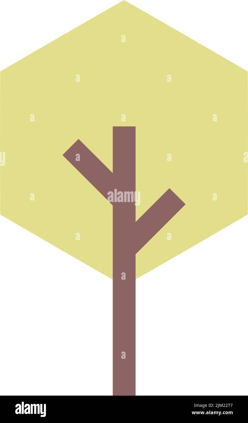 Tree icon vector hexagon geometric symbol for nature, ecology and ...