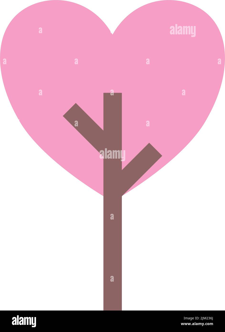 Tree icon vector heart geometric symbol for nature, ecology and ...