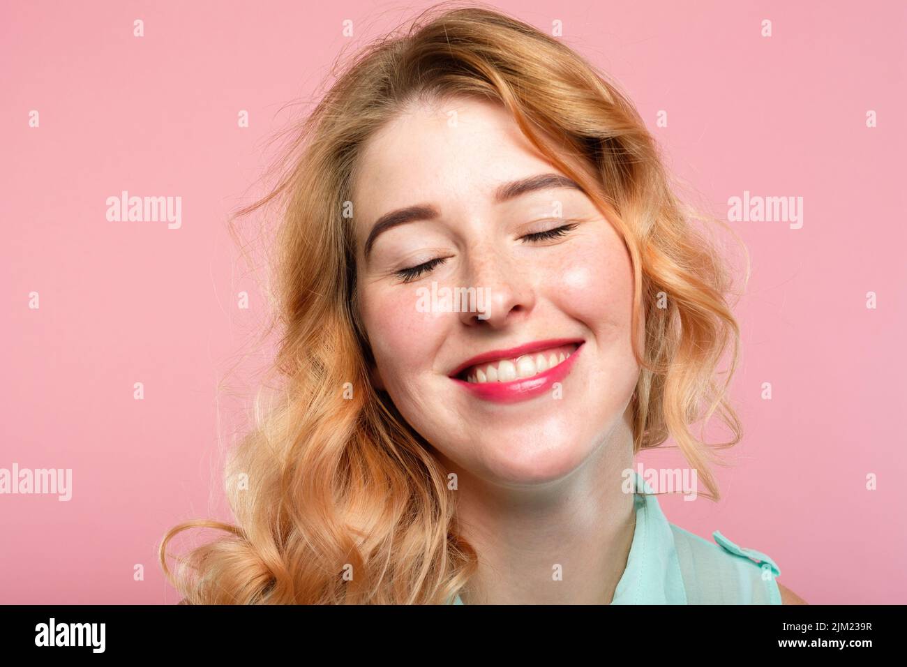 emotion happy joy thrilled girl beaming smile Stock Photo - Alamy