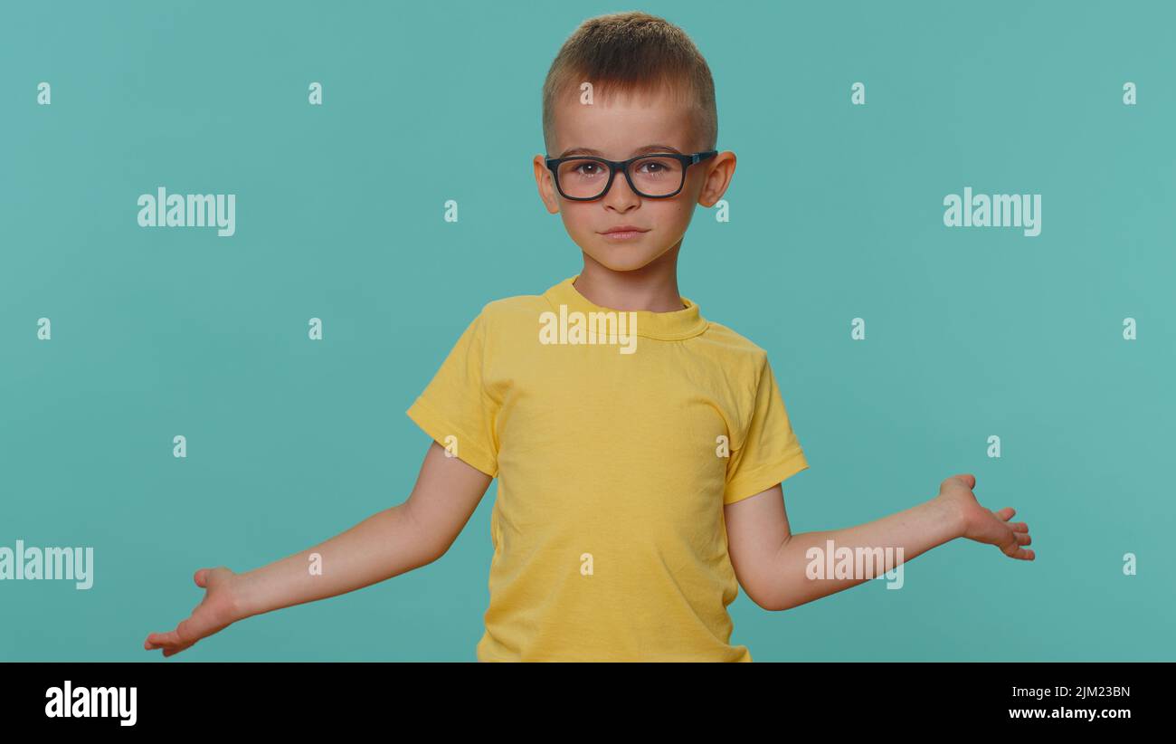 I dont know what to say. Confused little toddler children boy feeling ...