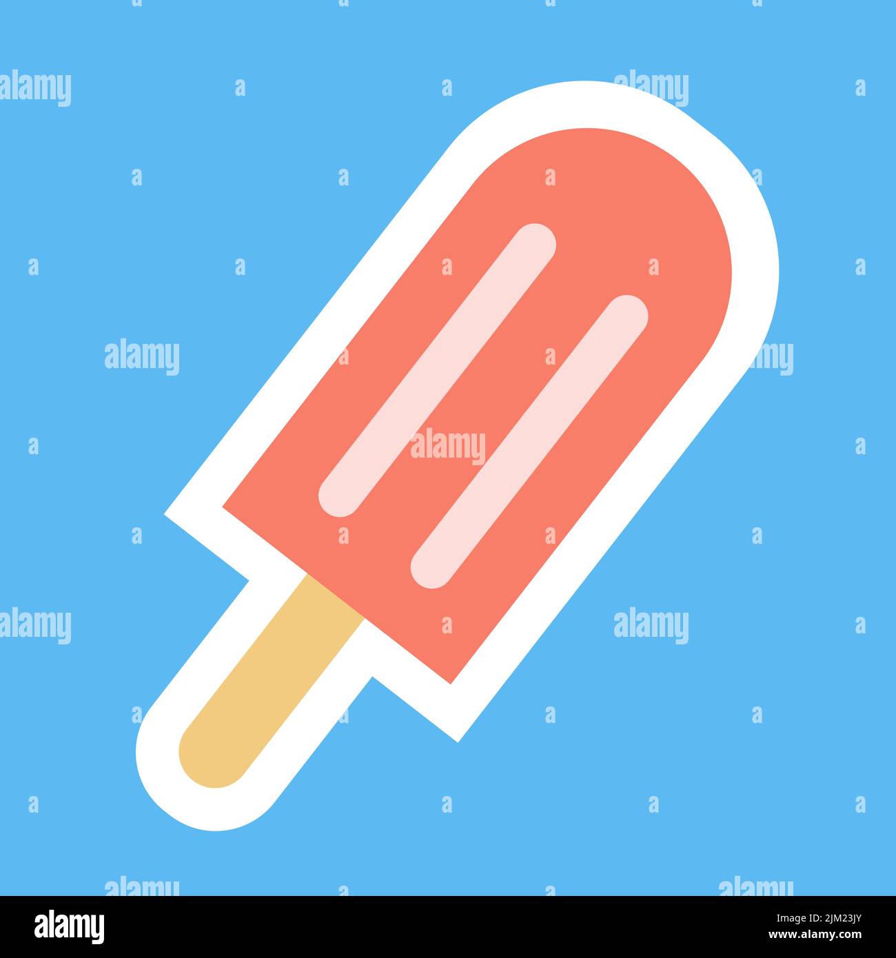 Ice cream fruit ice on a stick icon summer symbol, flat design vector ...