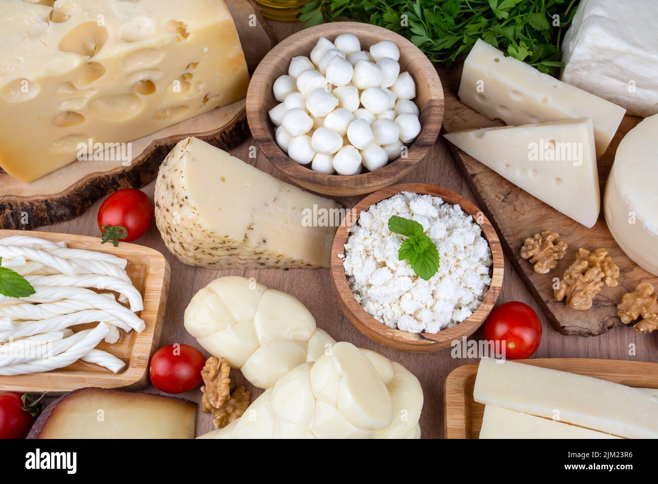 Special cheese varieties, various cheeses from Turkish cuisine Stock ...