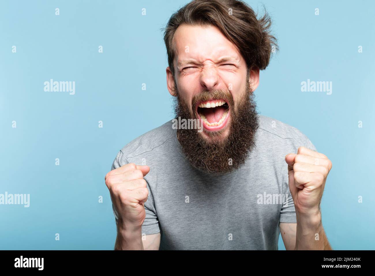 anger fury emotional mental breakdown man scream Stock Photo - Alamy