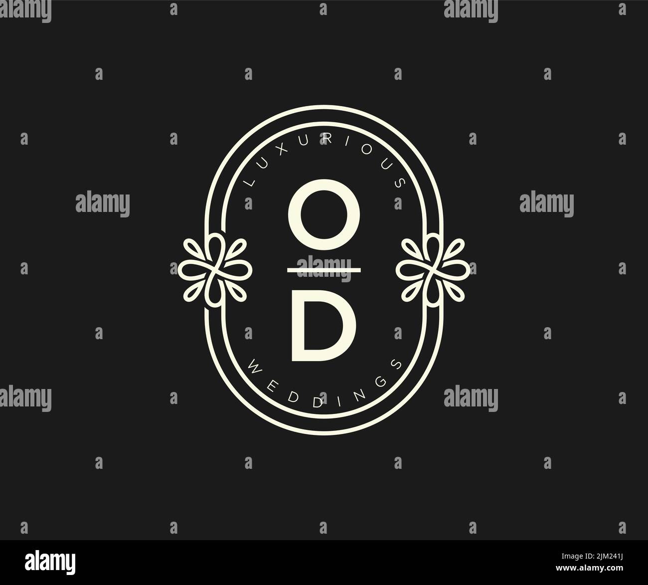 OD Initials letter Wedding monogram logos template, hand drawn modern ...