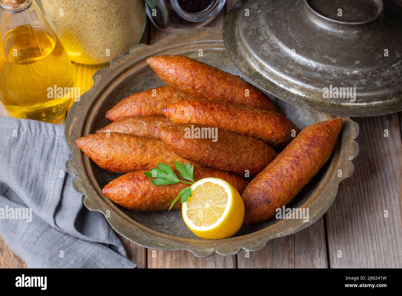 Turkish domestic special food icli kofte and oruk , domestic Turkish ...