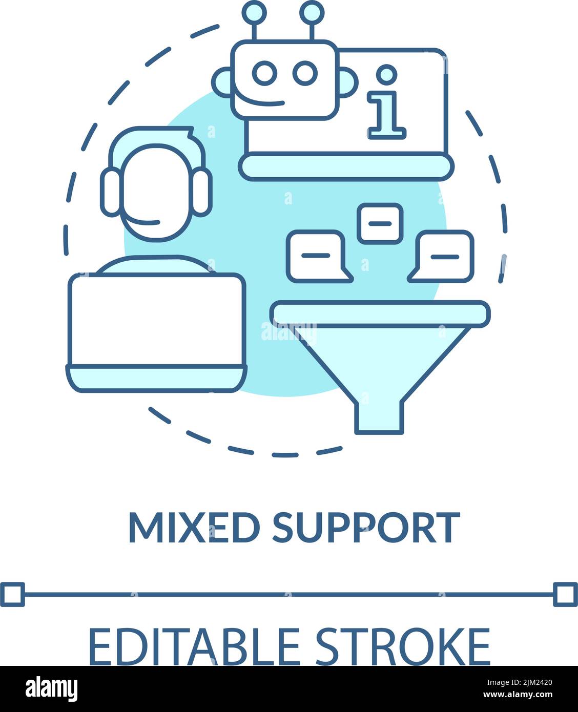 Mixed support turquoise concept icon Stock Vector Image & Art - Alamy