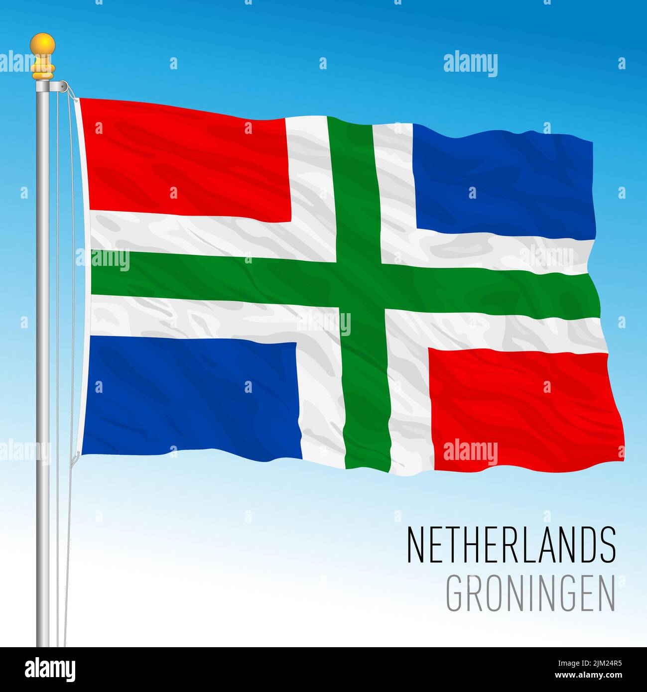 Groningen provincial flag, Netherlands, European Union, vector ...