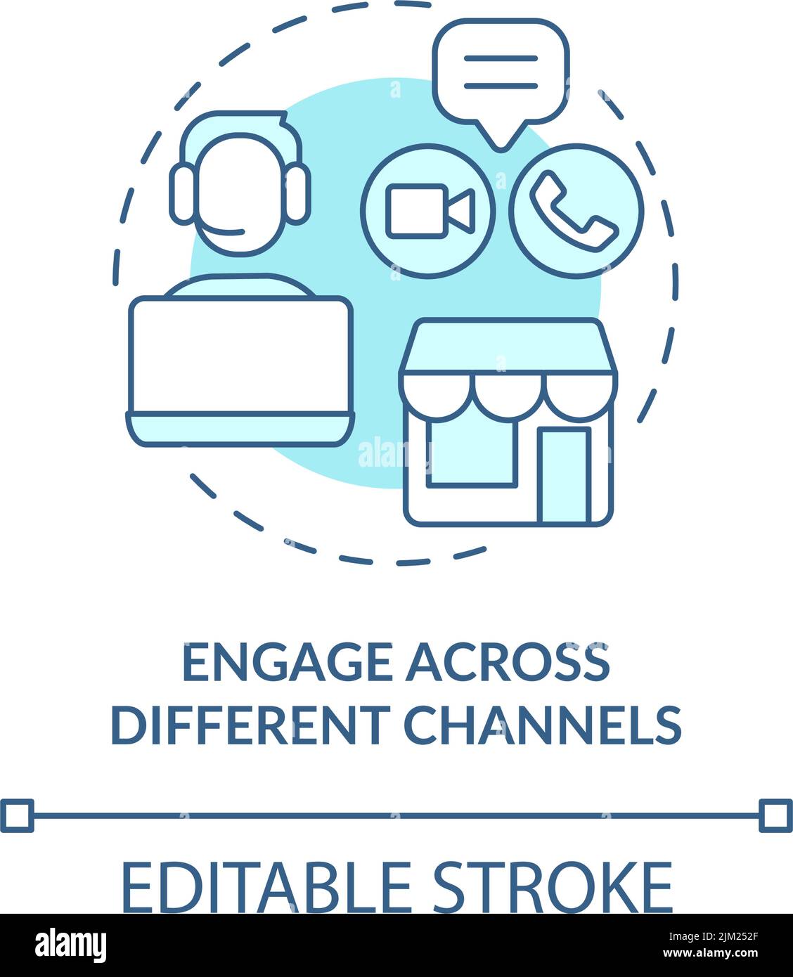 Engage across different channels turquoise concept icon Stock Vector Image & Art - Alamy