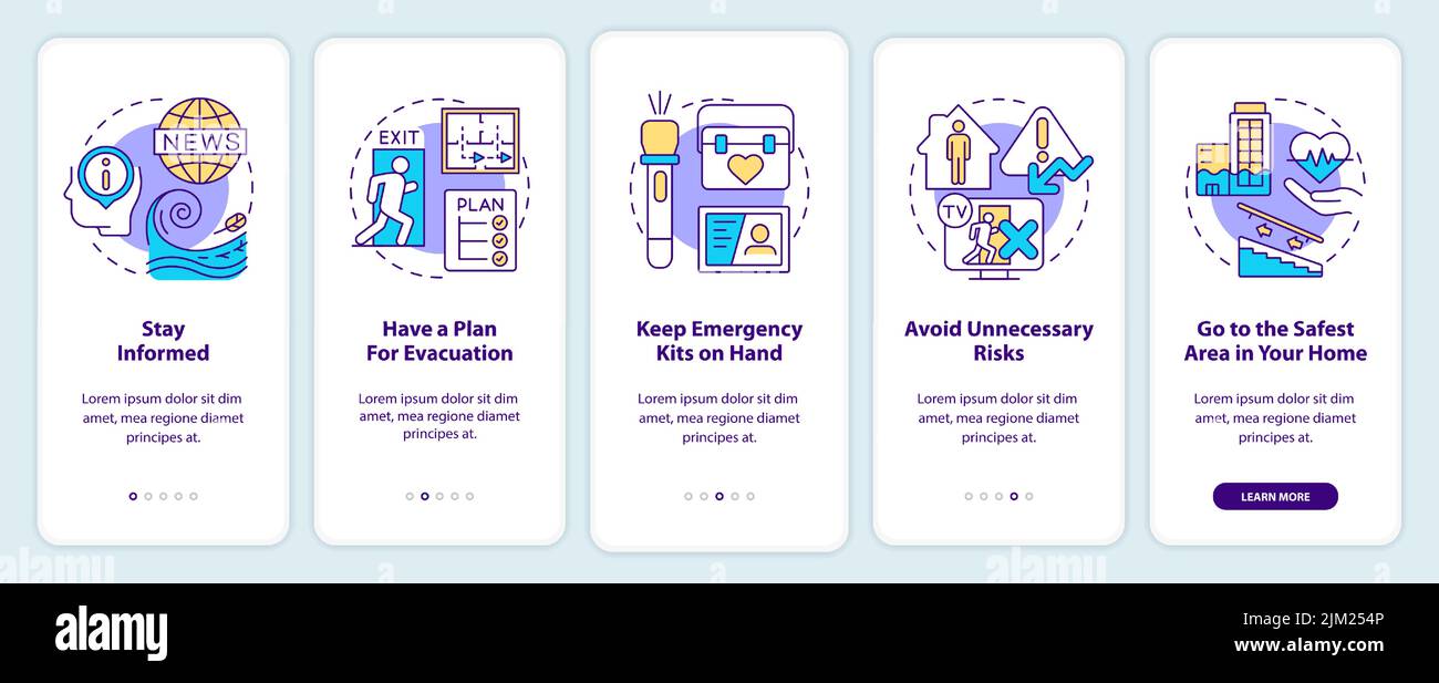 Disaster tips onboarding mobile app screen Stock Vector Image & Art - Alamy